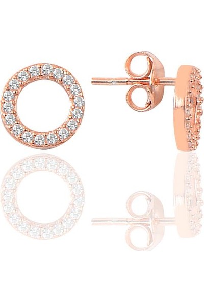 Söğütlü Si̇lver Gümüş Zirkon Taşlı Halka Modeli Küpe