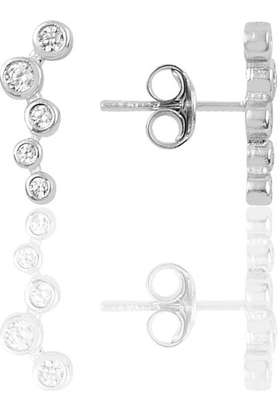 Söğütlü Si̇lver Gümüş Sıra Taşlı Küpe