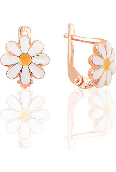 Söğütlü Si̇lver Gümüş Rose Kaplama Papatya Modeli Küpe Söğütlü Si̇lver Gümüş Rose Kaplama Papatya Modeli Küpe