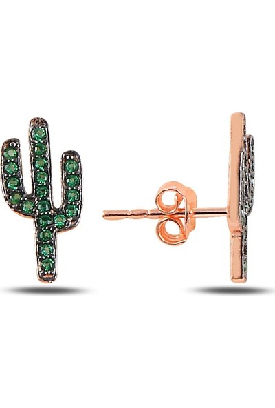 Söğütlü Si̇lver Gümüş Rose Kaktüs Küpe