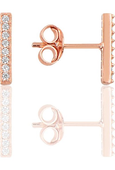 Söğütlü Si̇lver Gümüş Rose Çizgi Küpe