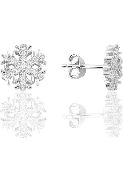 Söğütlü Si̇lver Gümüş Rodyumlu New Kar Tanesi Küpe