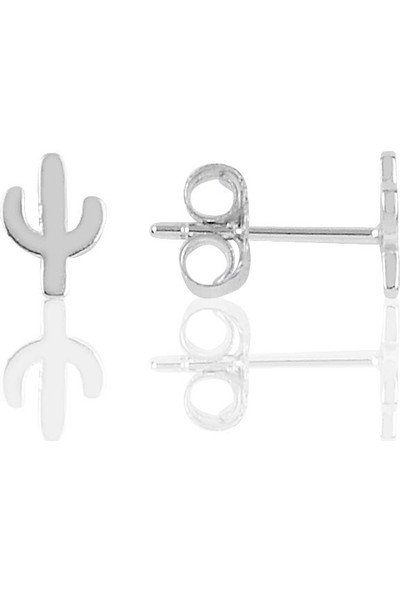 Söğütlü Si̇lver Gümüş Rodyumlu Kaktüs Küpe