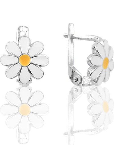 Söğütlü Si̇lver Gümüş Rodyum Kaplamalı Papatya Modeli Küpe Söğütlü Si̇lver Gümüş Rodyum Kaplamalı Papatya Modeli Küpe