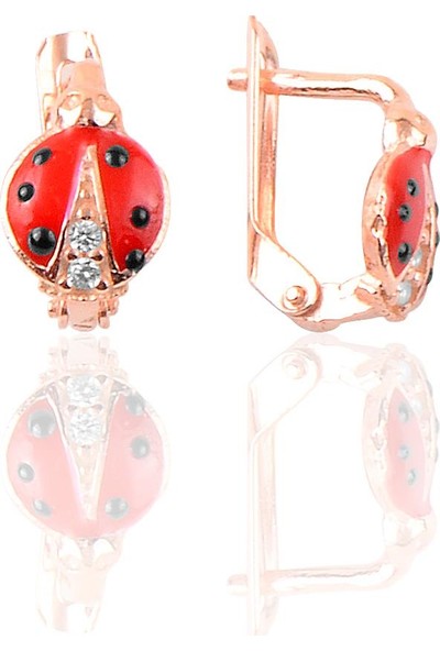 Söğütlü Si̇lver Gümüş Mineli Uğur Böceği Küpe Söğütlü Si̇lver Gümüş Mineli Uğur Böceği Küpe