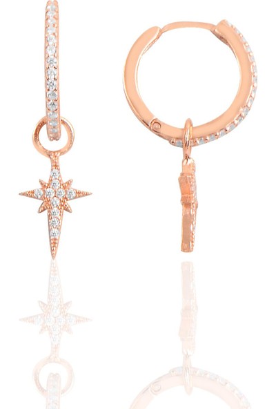 Söğütlü Si̇lver Gümüş Kutup Yıldızı Halka Küpe