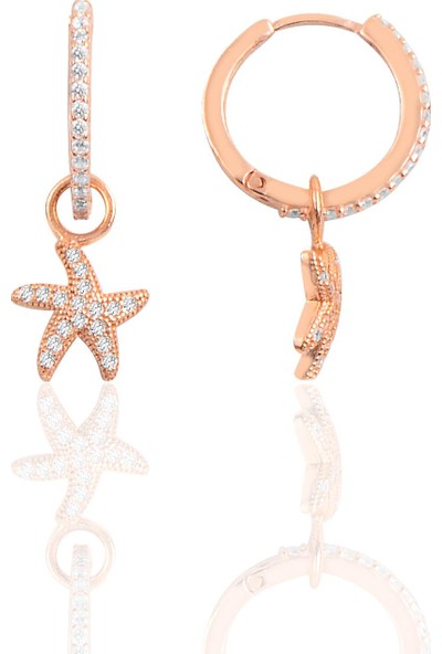 Söğütlü Si̇lver Gümüş Deniz Yıldızı Halka Küpe