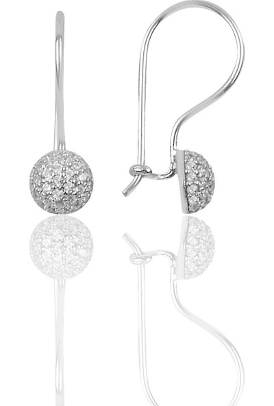 Söğütlü Si̇lver Gümüş Çengelli Yarım Top Küpe