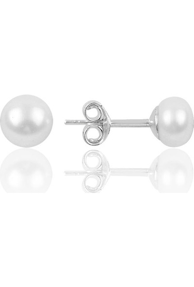 Söğütlü Si̇lver Gümüş 6 mm Inci Taşlı Küpe