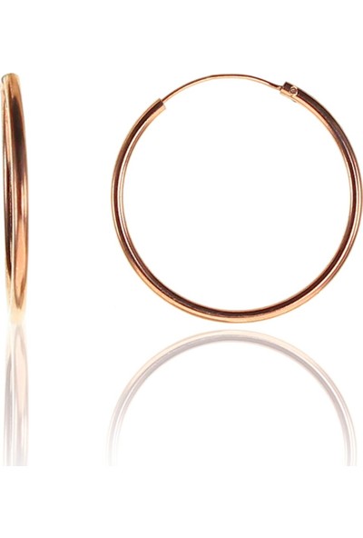 Söğütlü Si̇lver Gümüş 26 mm Rose Halka Küpe