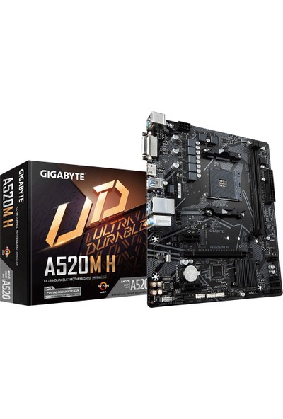 Gigabyte GA-A520M-H AMD A520 2133 MHz DDR4 Soket AM4 mATX Anakart Gigabyte GA-A520M-H AMD A520 2133 MHz DDR4 Soket AM4 mATX Anakart