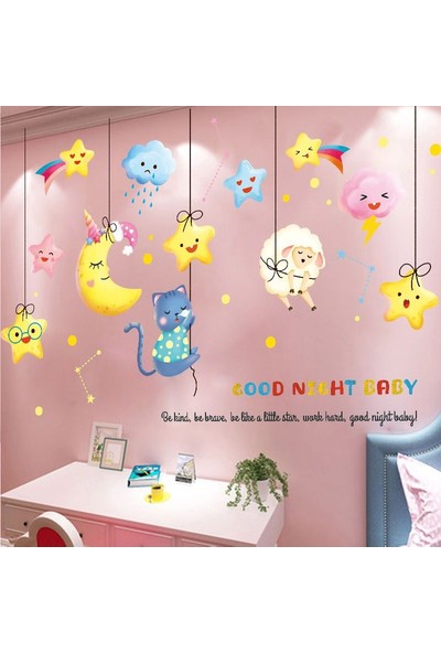 Crystal Kids Bulut Yıldız ve Hayvanlar Çocuk ve Bebek Odası Duvar Dekoru Duvar Sticker Çıkartma Fon Crystal Kids Bulut Yıldız ve Hayvanlar Çocuk ve Bebek Odası Duvar Dekoru Duvar Sticker Çıkartma Fon