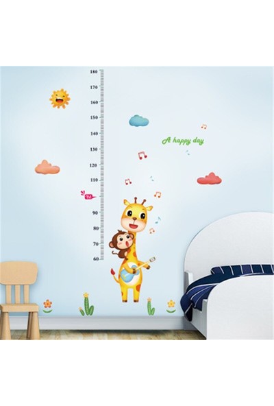 Crystal Kids Şarkı Söyleyen Zürafa Bebek Odası Dekoru Boy Ölçer Duvar Sticker Çıkartma Crystal Kids Şarkı Söyleyen Zürafa Bebek Odası Dekoru Boy Ölçer Duvar Sticker Çıkartma