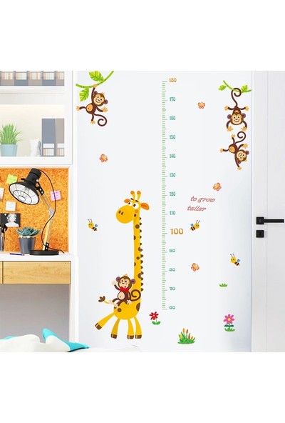 Crystal Kids Zürafa ve Maymunlar Boy Ölçer Bebek Odası Dekorasyonu Duvar Sticker Çıkartma Crystal Kids Zürafa ve Maymunlar Boy Ölçer Bebek Odası Dekorasyonu Duvar Sticker Çıkartma