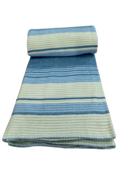 Polat Çizgili Pamuklu Çift Kişilik Battaniye Örtü