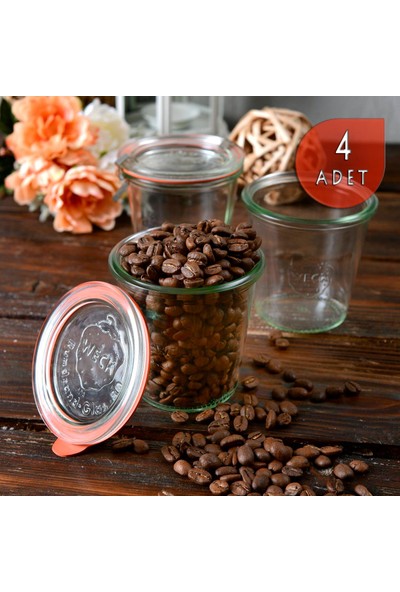 Weck 290 ml Cam Saklama Kavanoz Seti (4 Adet) Weck 290 ml Cam Saklama Kavanoz Seti (4 Adet)
