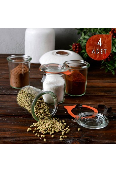 Weck 160 ml Cam Saklama Kavanoz Seti (4 Adet) Weck 160 ml Cam Saklama Kavanoz Seti (4 Adet)