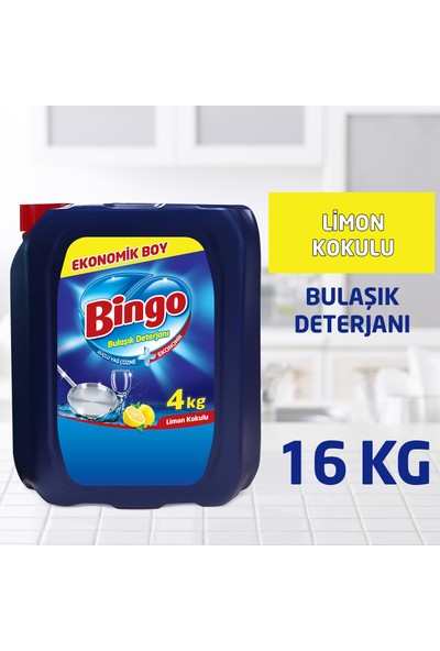 Bingo Bulaşık Sıvısı 4 kg Limon 4'lü
