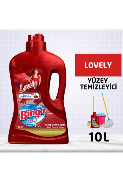 Bingo Fresh Yüzey Temizleyici 2,5 lt Lovely Ekonomi Paketi 4'lü Bingo Fresh Yüzey Temizleyici 2,5 lt Lovely Ekonomi Paketi 4'lü