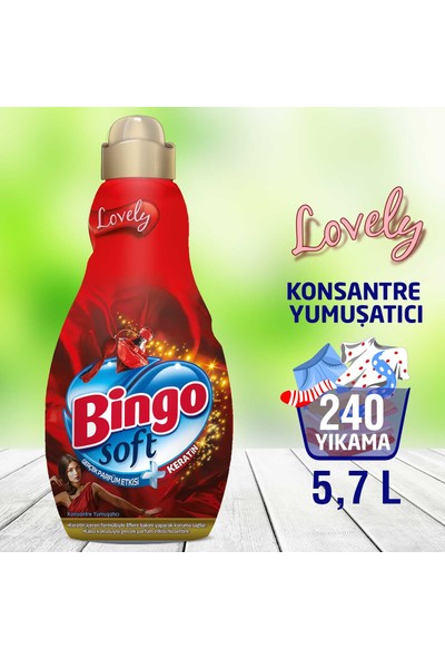 Bingo Soft Konsantre Çamaşır Yumuşatıcısı Lovely 1440 ml Ekonomi Paketi 4'lü Bingo Soft Konsantre Çamaşır Yumuşatıcısı Lovely 1440 ml Ekonomi Paketi 4'lü