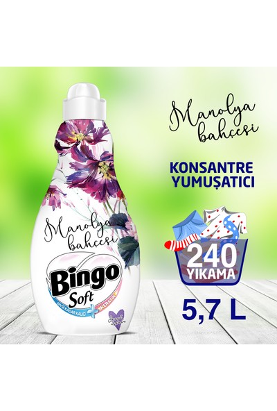 Bingo Soft Konsantre Çamaşır Yumuşatıcısı Manolya 1440 ml Ekonomi Paketi 4'lü Bingo Soft Konsantre Çamaşır Yumuşatıcısı Manolya 1440 ml Ekonomi Paketi 4'lü