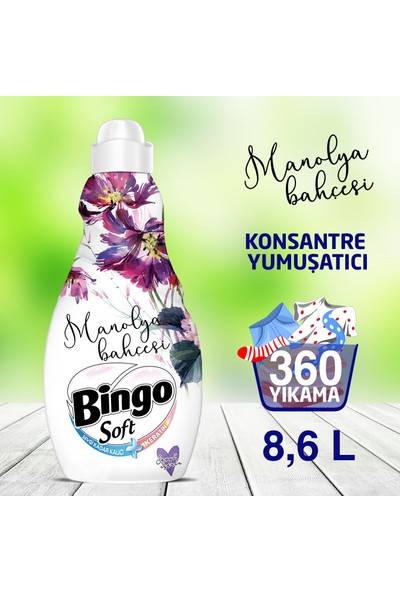 Bingo Soft Konsantre Çamaşır Yumuşatıcısı Manolya Bahçesi 1440 ml Ekonomi Paketi 6'lı Bingo Soft Konsantre Çamaşır Yumuşatıcısı Manolya Bahçesi 1440 ml Ekonomi Paketi 6'lı