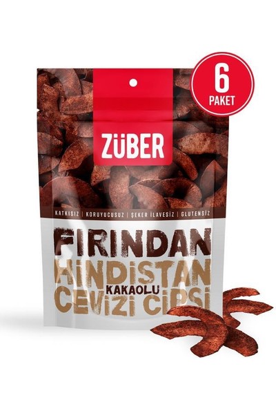 Züber Kakaolu Hindistan Cevizi Cipsi 40 gr x 6 Paket Züber Kakaolu Hindistan Cevizi Cipsi 40 gr x 6 Paket