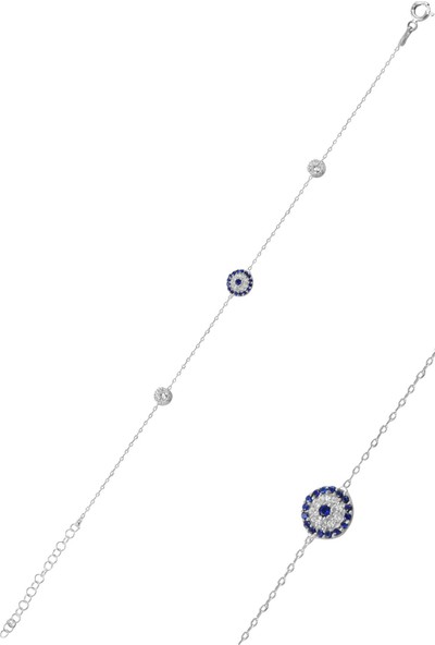 Söğütlü Silver Nazarlık Model Zirkon Taşlı Gümüş Bileklik Söğütlü Silver Nazarlık Model Zirkon Taşlı Gümüş Bileklik