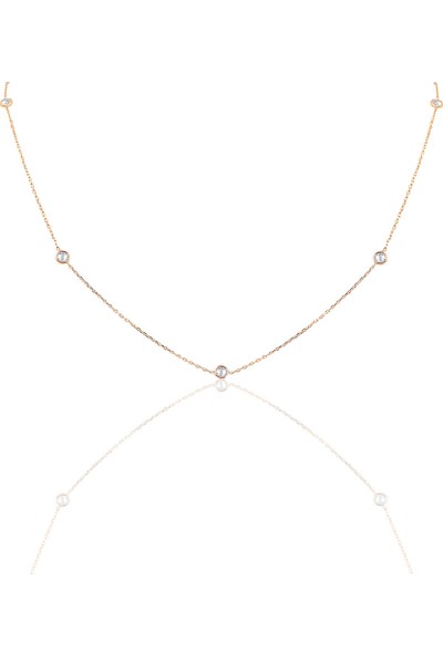 Söğütlü Silver Gümüş Sıra Taşlı 45 cm Kolye