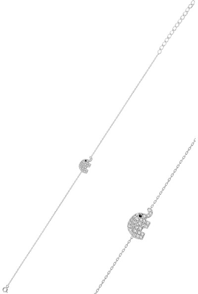 Söğütlü Silver Gümüş Rodyumlu Zirkon Taşlı Fil Bileklik
