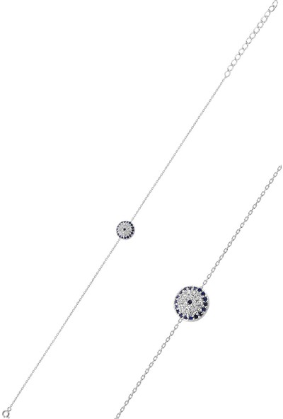 Söğütlü Silver Gümüş Rodyumlu Nazar Modeli Bileklik Söğütlü Silver Gümüş Rodyumlu Nazar Modeli Bileklik