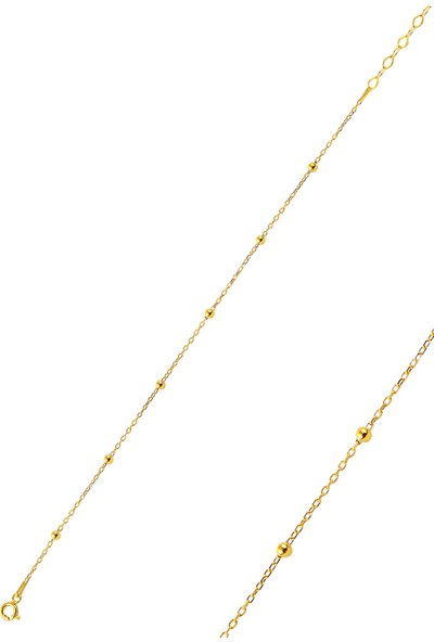 Söğütlü Silver Gümüş Altın Rengi Top Top Bileklik