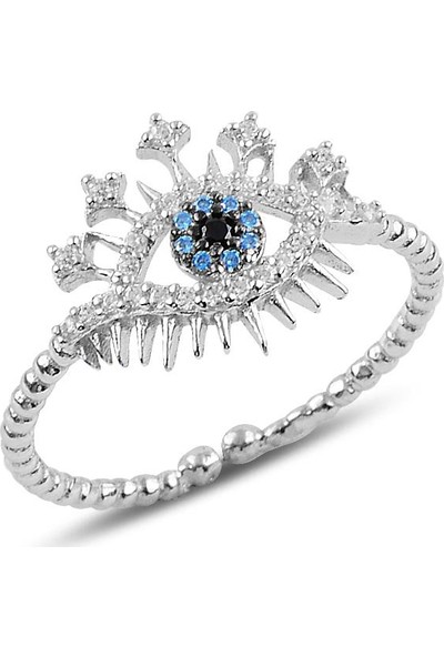 Söğütlü Silver Gümüş Ayarlamalı Göz Modeli Yüzük