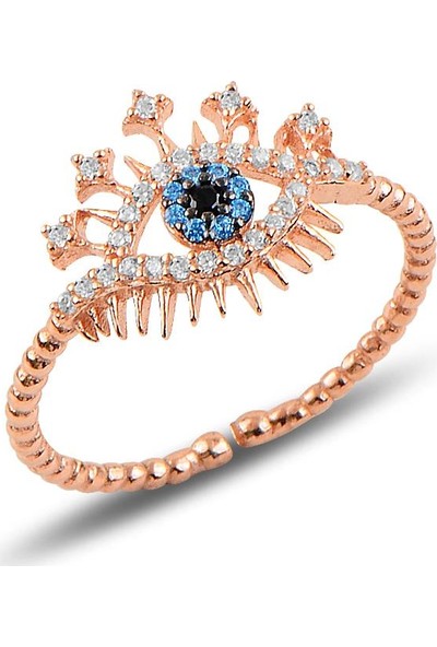 Söğütlü Silver Gümüş Ayarlamalı Göz Modeli Yüzük