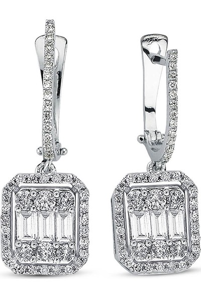 Lilarote Modern Tasarım 1 Ct Baget Kare Tektaş Küpe