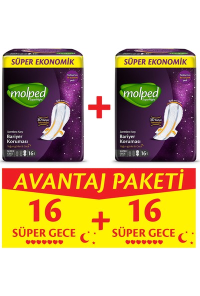 Molped Supernight Super Gece Avantaj Paketi 32 Adet Molped Supernight Super Gece Avantaj Paketi 32 Adet