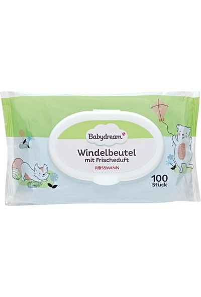 Babydream Kirli Bebek Bezi Çöp Torbası Pudra Kokulu 100'LÜ