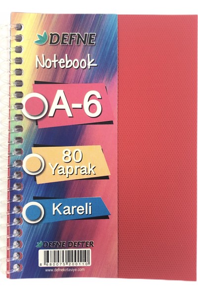 Defne A6 Bloknot 80 Yaprak Kareli Defter Defne A6 Bloknot 80 Yaprak Kareli Defter