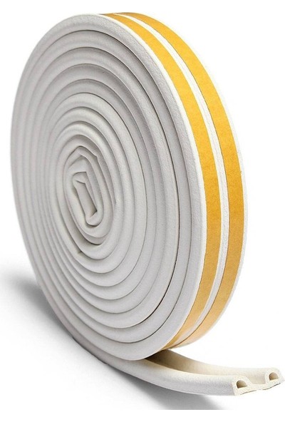 Sepetfy 2 x 5 10 m Kapı Bantı ve Pencere Fitili Bandı Yapışkanlı Beyaz