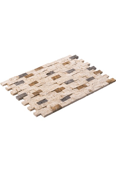 Taş Dekorasyon Klasik - Noce Mix Traverten Doğal Patlatma Taş Duvar Fileli 2.5 x 5 cm Taş Dekorasyon Klasik - Noce Mix Traverten Doğal Patlatma Taş Duvar Fileli 2.5 x 5 cm