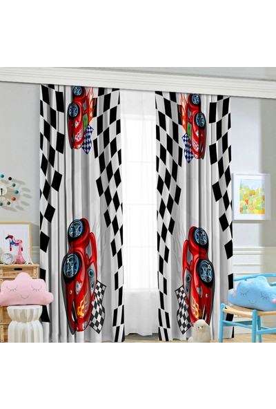 Jungle Yarış Arabalı 70 x 260 Çocuk Odası Fon Perde Jungle Yarış Arabalı 70 x 260 Çocuk Odası Fon Perde