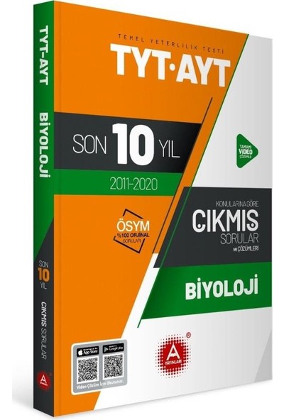 A Yayınları TYT AYT Biyoloji Son 10 Yıl Konularına Göre Tamamı Çözümlü Çıkmış Sorular
