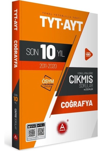 A Yayınları TYT AYT Coğrafya Son 10 Yıl Konularına Göre Tamamı Çözümlü Çıkmış Sorular