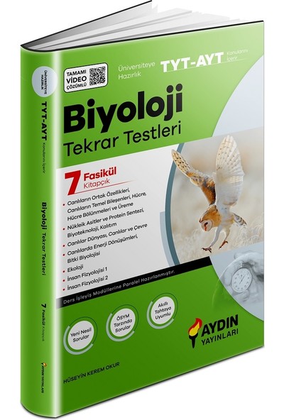 Aydın Yayınları TYT-AYT Biyoloji Tekrar Testleri