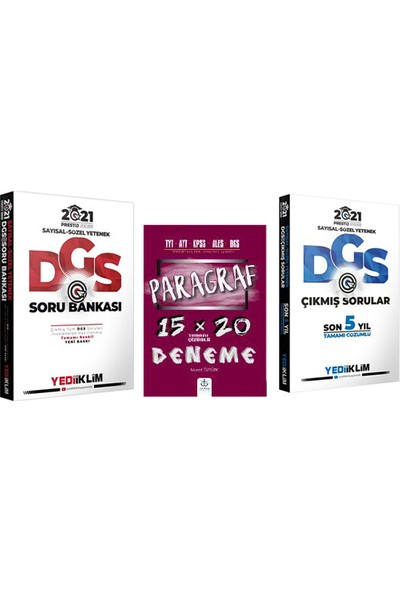 Yargı Yayınevi DGS Soru Bankası Çıkmış Sorular Paragraf 3lü Set Yargı Yayınevi DGS Soru Bankası Çıkmış Sorular Paragraf 3lü Set