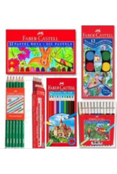 Faber-Castell 6 Parça Set Okul Kırtasiye Kuru Sulu Boya Kalem Faber-Castell 6 Parça Set Okul Kırtasiye Kuru Sulu Boya Kalem