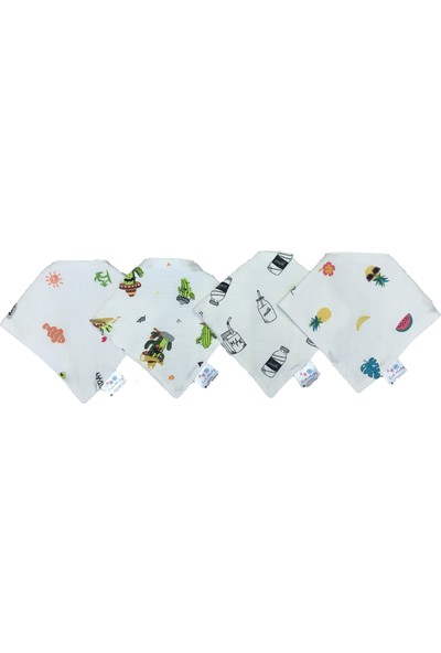 Enhitbaby Müslin Fular Mama Önlüğü 4'lü Set Enhitbaby Müslin Fular Mama Önlüğü 4'lü Set