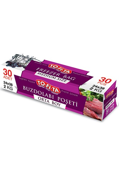 To-Fi-Ta Orta Boy Buzdolabi Poşeti 30'lu 24 x 38 cm