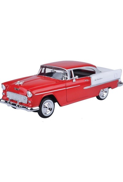 Motor Max 1:24 1955 Chevy Bel Air Diecast Model Araba Kırmızı Motor Max 1:24 1955 Chevy Bel Air Diecast Model Araba Kırmızı
