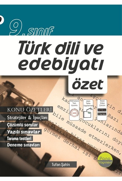 Pano Yayınları 9. Sınıf Türk Dili ve Edebiyatı Özet